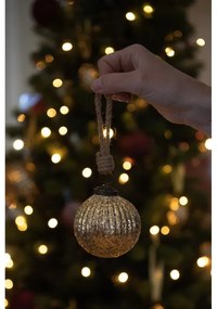 Zlatá skleněná vánoční ozdoba koule Emma – 7x7 cm
