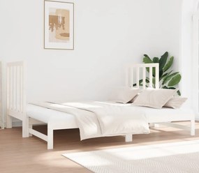 vidaXL Výsuvná postel 2x (90 x 190) cm masivní borovice [3124768] Barva: Bílá