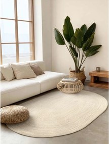 Krémový oboustranný/ručně tkaný jutový koberec 160x230 cm Braided – Hanse Home