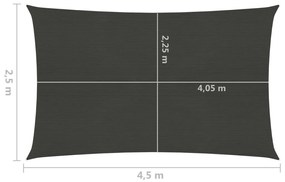 Plachta proti slunci 160 g/m² antracitová 2,5 x 4,5 m HDPE - Default Title