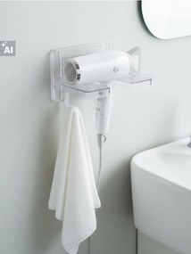 Sinsay - Koupelnový držák na fén s háčky - bílá