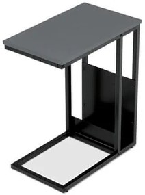 Autronic Odkládací stolek Stůl odkládací, šedá MDF deska, černý kov. (CT-607 GREY)
