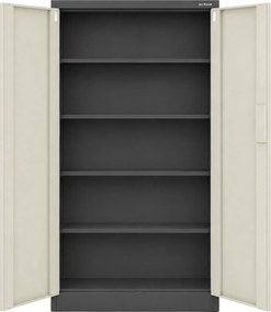 Kovová kancelářská skříň se zámkem na kód antracitová, dub sonoma, 900x1850x400 mm: DANIEL Eco Design