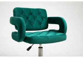 Židle na kolečkách Stockholm - zelený velur
