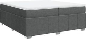 Box spring postel s matrací tmavě šedá 200x200 cm textil 3285499
