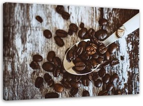 Obraz na plátně Dřevo z kávových zrn - 60x40 cm