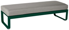 Šedohnědá čalouněná lavice Fermob Bellevie 148 cm s tmavě zelenou podnoží