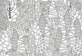 EUROGRAPHICS Puzzle Color me Vánoční stromky / 300 dílků / vč. sady na