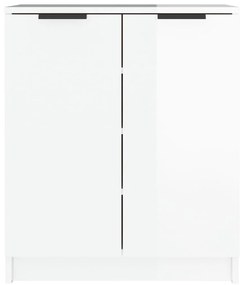 Botník bílý s vysokým leskem 59 x 35 x 70 cm kompozitní dřevo - Default Title