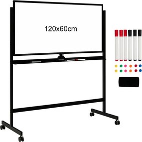 Costway Oboustranná magnetická mobilní tabule Mobilní rolovací tabule