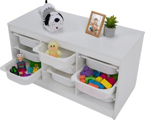 Organizér s úložnými boxy, bílá, TRIMAL