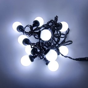 Easy Fix LED party osvětlení, 5 m, venkovní, 10 kouliček, 70 ledově bílých diod, černý kabel, IP67, prodlužovací