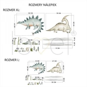 lovel.cz Samolepka na zeď Dino - stegosaurus a parazavrolof DK397