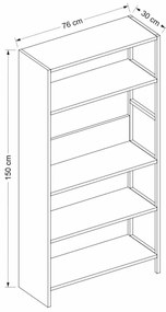 DRAMO policový regál, dub Artisan / černá