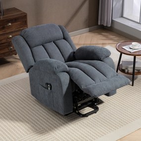HOMCOM Televizní křeslo s funkcí vstávání, elektrické relaxační křeslo s funkcí ležení, masážní funkcí, 93x91x103 cm, tmavě šedé