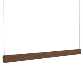 Lineární závěsné svítidlo ze dřeva Curve Dekor: Ořechové dřevo / Černá, Délka: 1340 mm, Teplota chromatičnosti / Stmívání: TW 2700-6500 Kelvinů /…