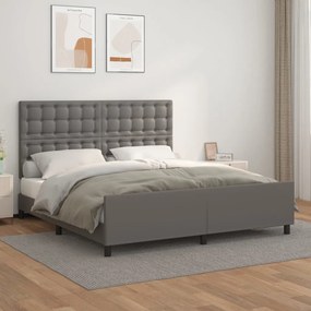 Rám postele s čelem šedý 180x200 cm umělá kůže 3125589