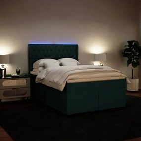Box spring postel s matrací tmavě zelená 160x200 cm samet 3293263