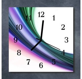 Nástěnné hodiny obrazové na skle - Abstrakt různobarevný