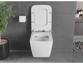 Mexen Vega WC mísa Rimless s pomalu padající deskou slim, duroplast, Bílá - 30654000
