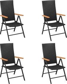 5dílný zahradní jídelní set černý a hnědý polyratan 3156524