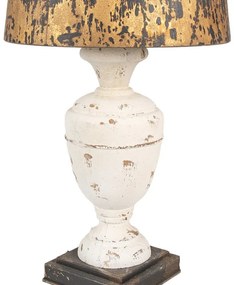 Černo-zlatá stolní lampa s bílou nohou Garritt – 36x65 cm