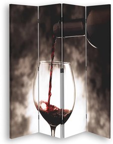 Ozdobný paraván Lampa na víno - 145x170 cm, čtyřdílný, klasický paraván