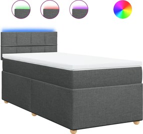 Box spring postel s matrací tmavě šedá 90x200 cm textil 3288864