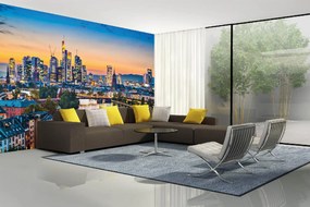 DIMEX | Vliesová fototapeta Frankfurt, Německo MS-5-1220 | 375 x 250 cm| modrá, žlutá, oranžová, šedá