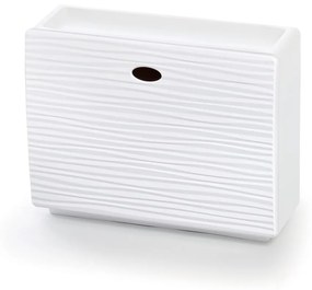 Bílý plastový výklopný botník Mono Wave – Domopak