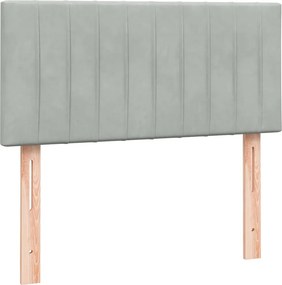 Box Spring Postel s matrací Světle šedá 90x220 cm Samet 3317721