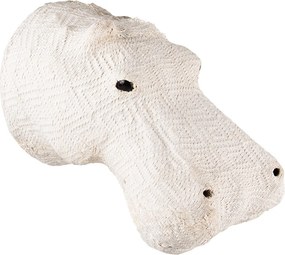 Béžová antik nástěnná dekorace hlava hroch Hippo L - 17*24*21 cm