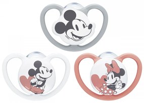 Dudlík Space NUK 0-6m Disney Mickey Mouse šedá