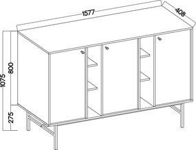 FALCO Komoda Tomila 823/3 Odstín: Béžová