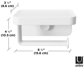 Samodržící držák na toaletní papír s poličkou Umbra Flex Sure-Lock Toilet Paper Holder | bílá