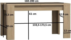 Casarredo - Komfort nábytek Rozkládací jídelní stůl INDIANAPOLIS 160 jasan tmavý