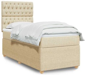 Box spring postel s matrací krémová 100 x 200 cm textil 3291979