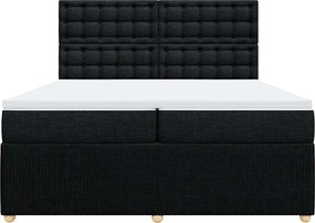 Box spring postel s matrací černá 200x200 cm textil 3294479