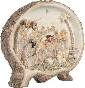 Béžová vánoční dekorace Betlém Nativity Scene - 18*4*15 cm