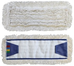 Mop se záložkami Standard, 50 cm - bavlna, bílá