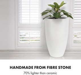 Fox & Fern Květináč Almere Fibre Stone ideální pro rostliny, ručně vyrobený, kónický