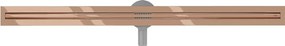 Mexen Flat 360° Slim otočný liniový odtok 120 cm, růžové zlato - 1641120