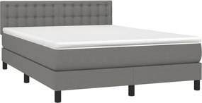 Box spring postel s matrací tmavě šedá 140x200 cm textil 3140378