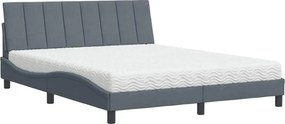 Postel s matrací Hanko tmavě šedá 160 x 200 cm samet 3208605