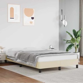 Rám postele bez matrace krémový 120x190 cm umělá kůže 3269621