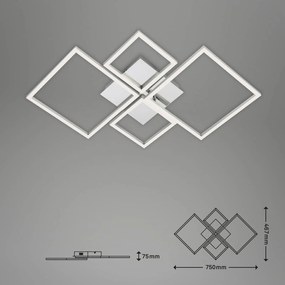 Stropní svítidlo LED Frame, CCT, 4 světla, hliník