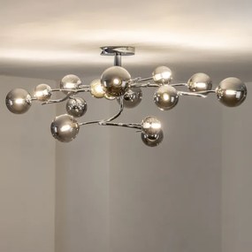 Brilagi - LED Přisazený lustr MISTEL 15xG9/3W/230V černý chrom/kouřová