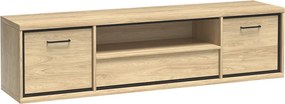 MEDIOLAN | TV stolek M13 s policemi a zásuvkou | 181 cm | natural hikora