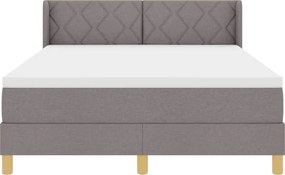 Postel s boxspringem s čelo Taupe 190 x 140 cm textil 3341353