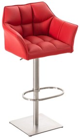 Barová židle Damas  E1 ~ koženka, nerezový rám - Červená
